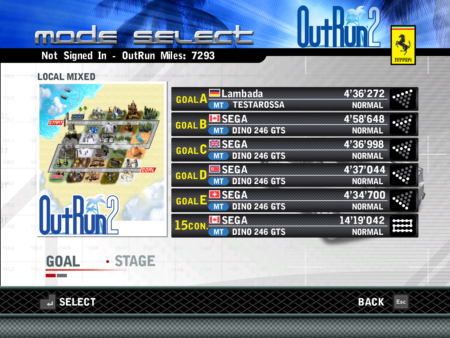 HD GUI Mod for OutRun 2006: Coast 2 Coast | OR06C2C Mods