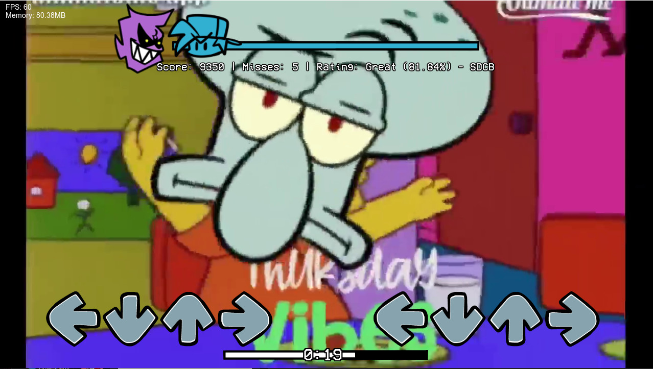 Squidward Yell: CHARTED Mod for Friday Night Funkin' | FNF Mods