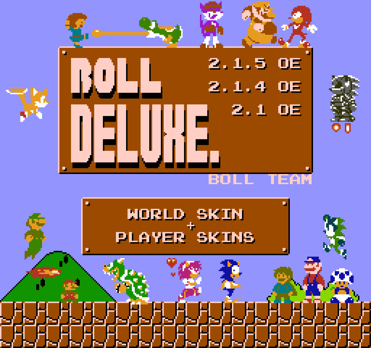 SMB1 world skin + player skins (2.1.5 OE) Mod for Boll Deluxe | BDX Mods
