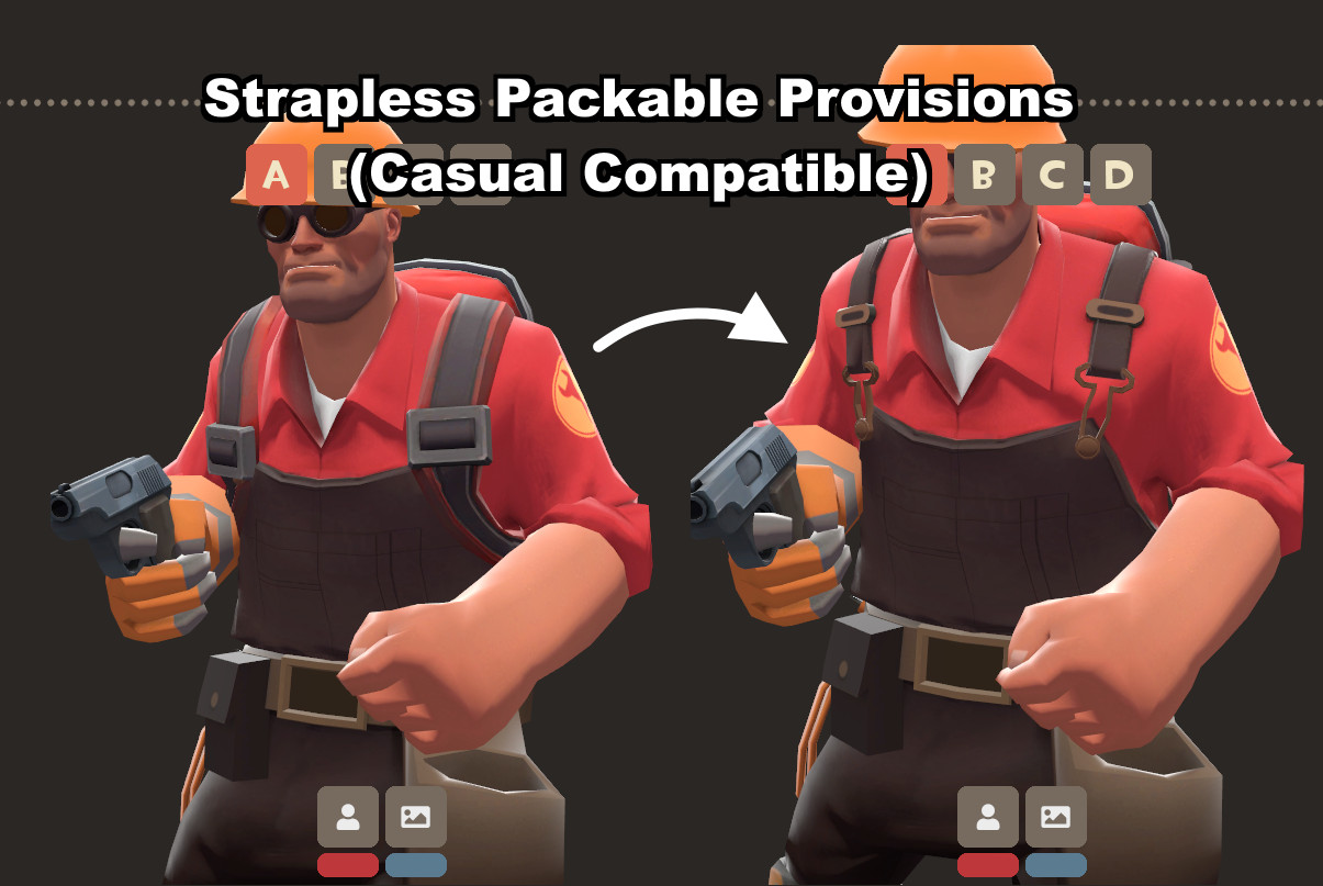 Strapless Packable Provisions (Casual) Mod for Team Fortress 2 | TF2 Mods
