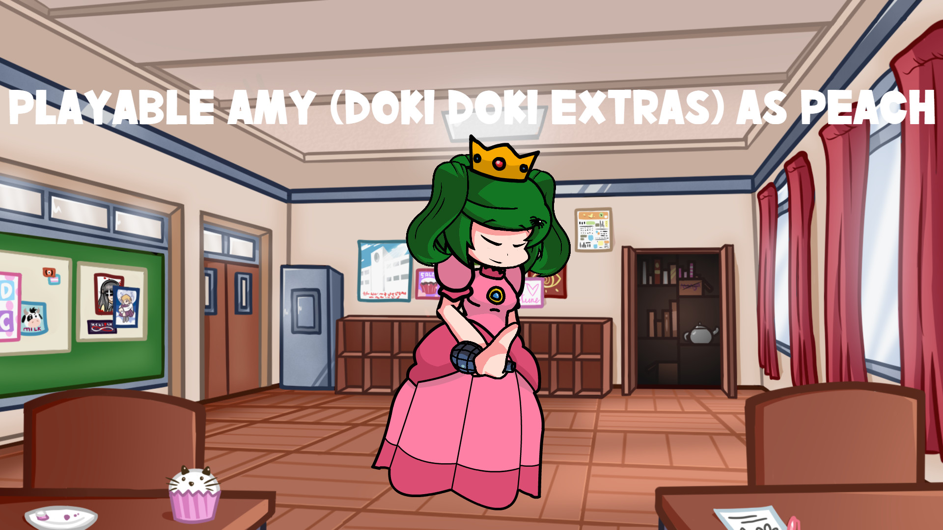Playable Amy (Doki Doki Extras) As Peach + FLA Mod for Friday Night ...