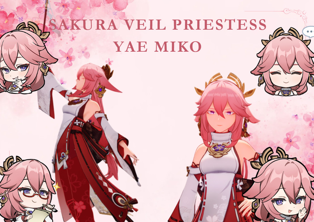 Sakura Veil Priestess-Yae Miko Mod for Genshin Impact | GI Mods