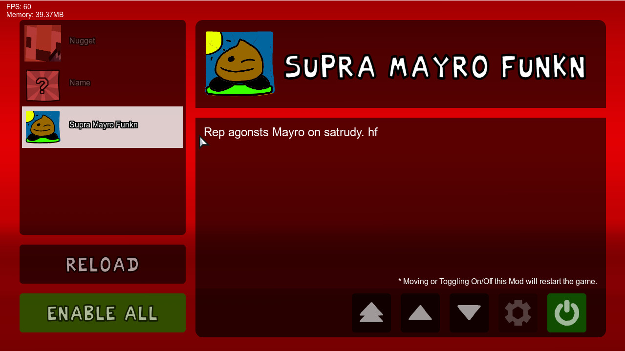 Supra Mayro Funkn (ONE SHOT) Mod for Friday Night Funkin' | FNF Mods