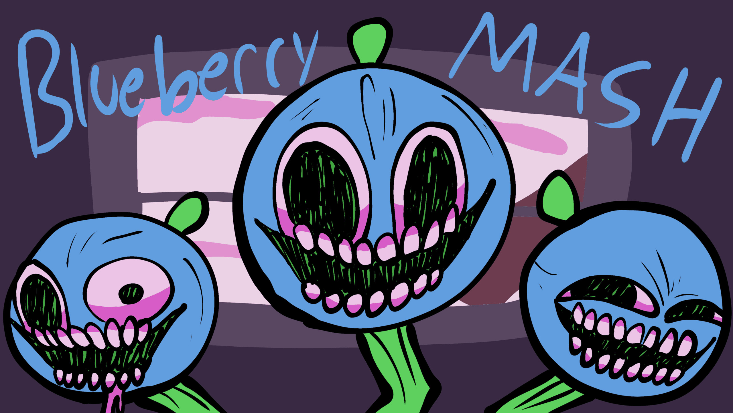 Blueberry Mash Monster Custom Skin V2 Mod for Friday Night Funkin ...