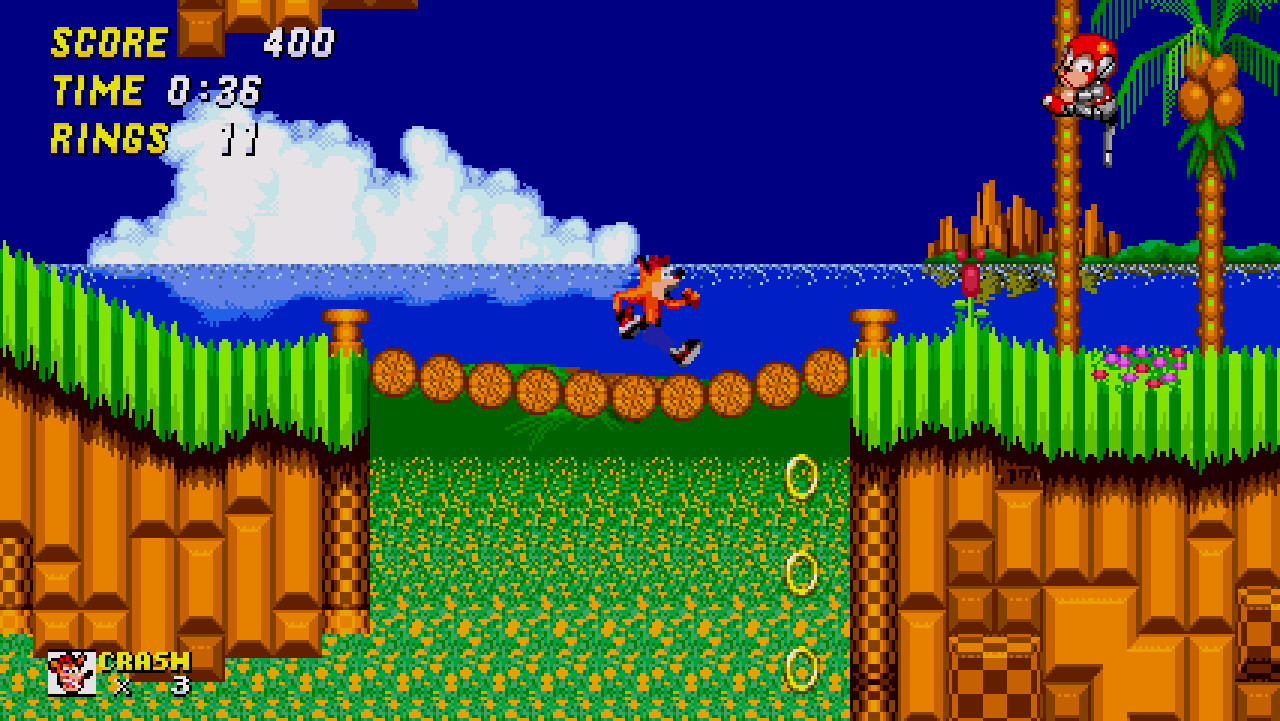 GBA Crash Bandicoot in Sonic 2 Absolute Mod for Sonic The Hedgehog 2 ...