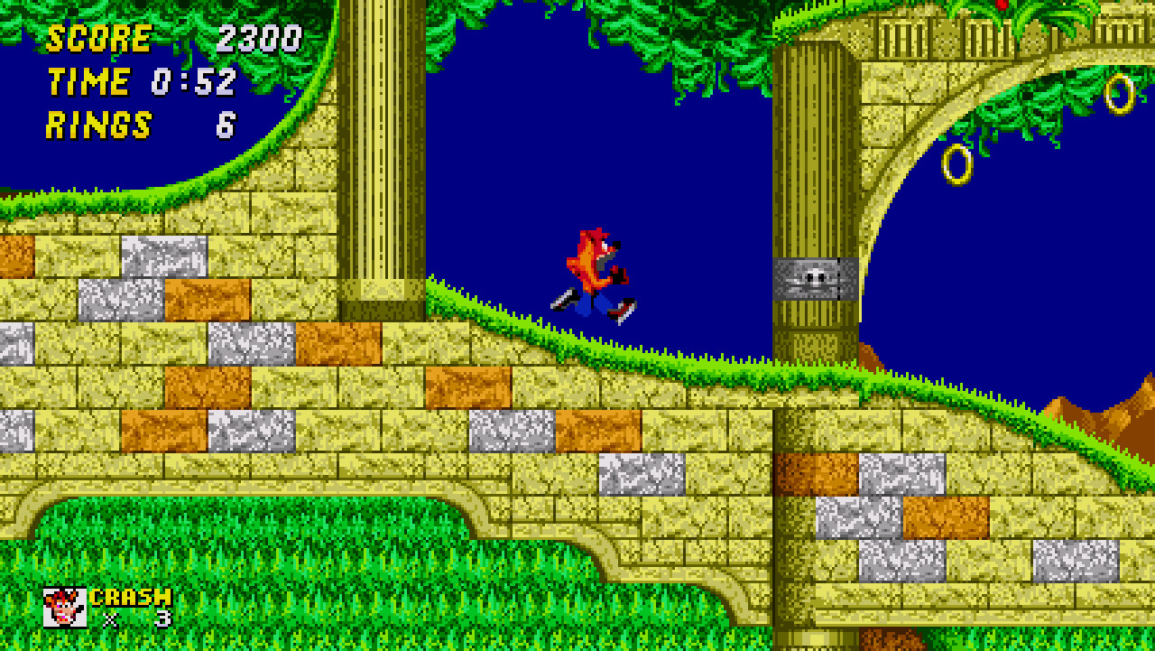 GBA Crash Bandicoot in Sonic 2 Absolute Mod for Sonic The Hedgehog 2 ...