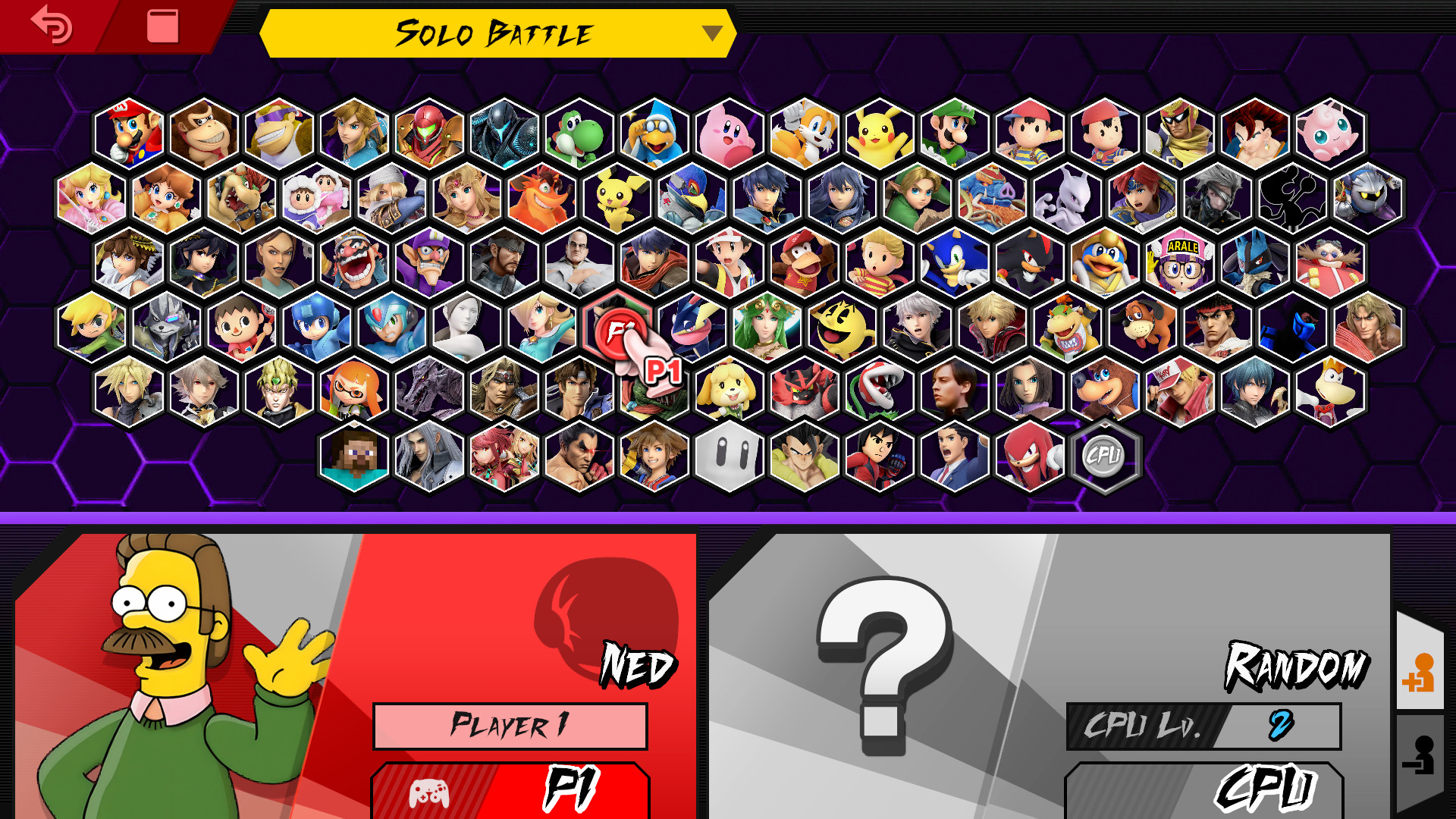 HD Clean UI for Ned Flanders Mod for Super Smash Bros. Ultimate | SSBU Mods