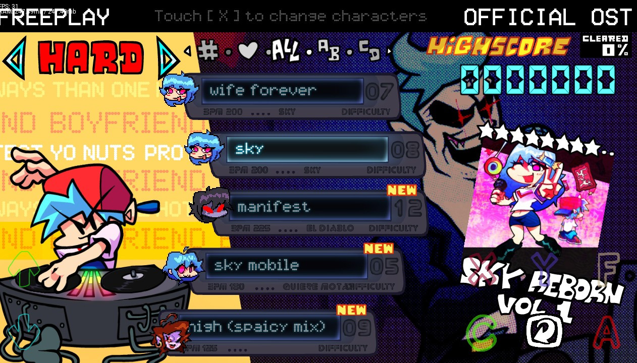 Vs Sky Reborn but Every Turn a Different Characte Mod for Friday Night Funkin' | FNF Mods