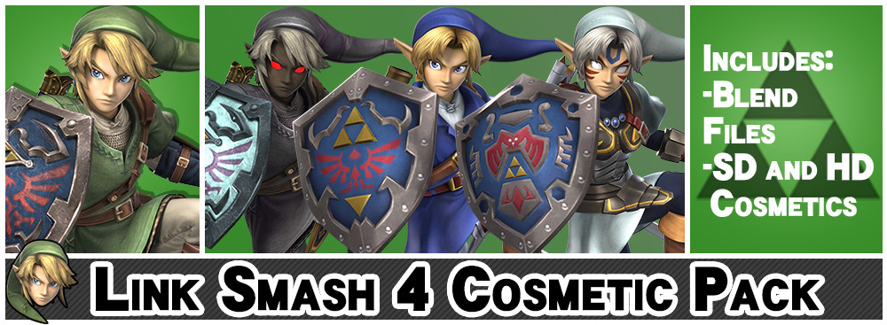 Link Smash 4 Pose Cosmetic Pack Mod for Super Smash Bros. Brawl | Brawl ...