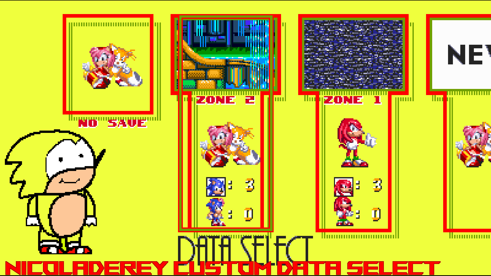 Nicoladerey Custom Data Select Mod for Sonic 3 A.I.R. | S3AIR Mods