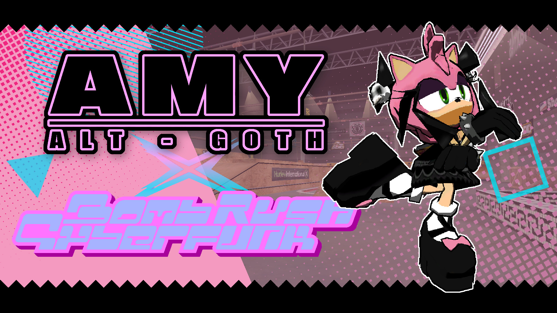 Amy Rose (Alt-Goth Version) Mod for Bomb Rush Cyberfunk | BRC Mods