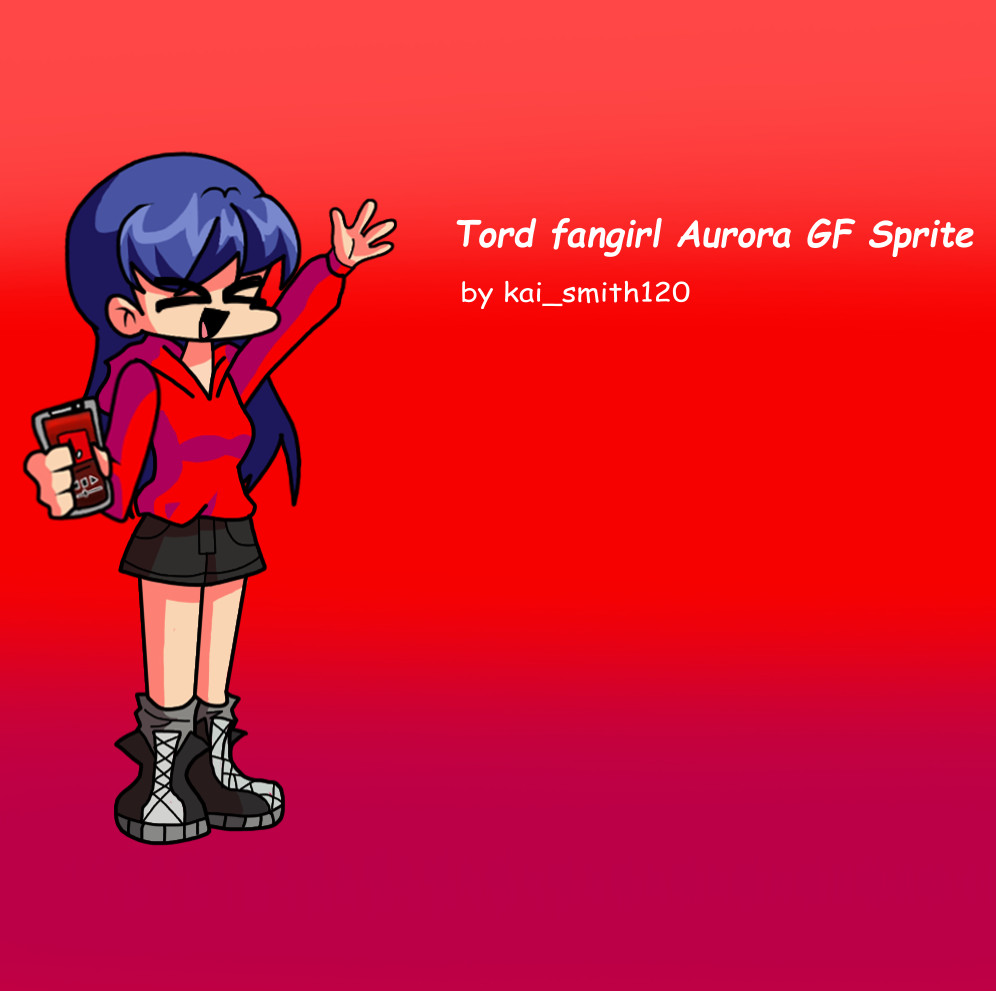 Tord fangirl Aurora GF Sprite Mod for Friday Night Funkin' | FNF Mods