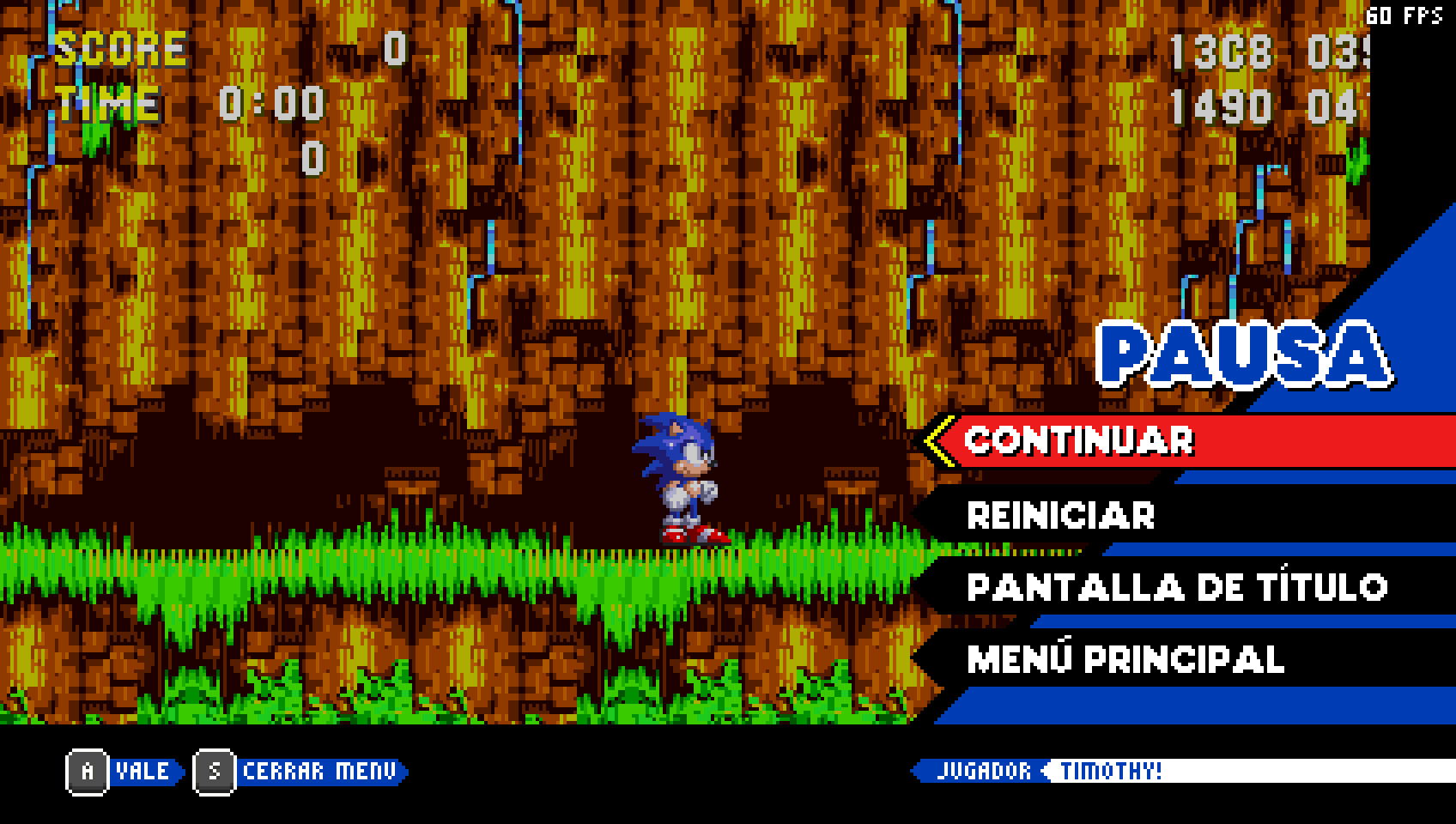 Timothy's Origins Pause Menu Mod for Sonic 3 A.I.R. | S3AIR Mods