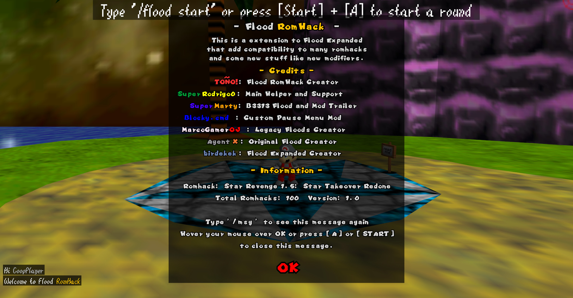 Flood Romhack (compatible with 100 romhacks) Mod for Super Mario 64 Co ...