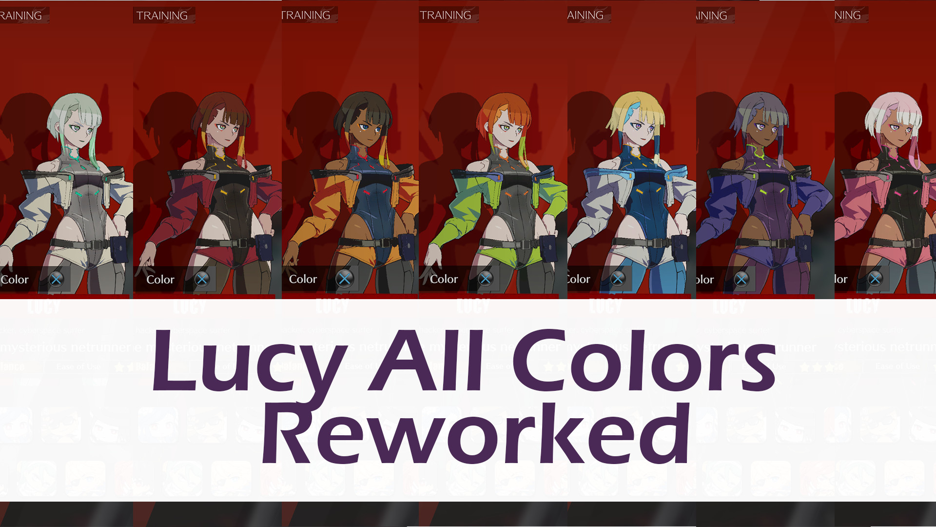 All of Lucys colors reworked Mod for GUILTY GEAR -STRIVE- | GGST Mods