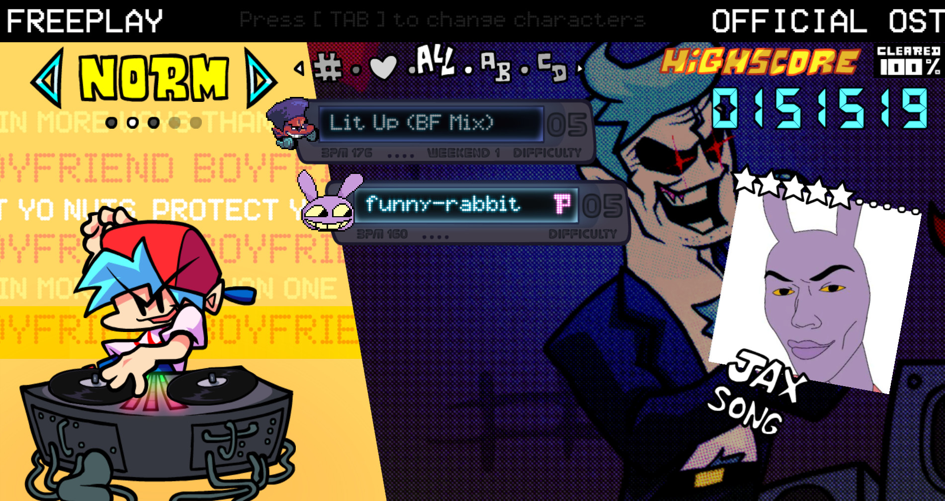 TADC FNF' MOD (VS JAX) Mod for Friday Night Funkin' | FNF Mods
