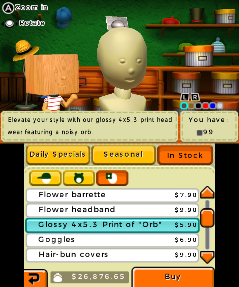 Glossy 4x5.3 Print of "Orb" Hat Mod for Tomodachi Life | TL Mods