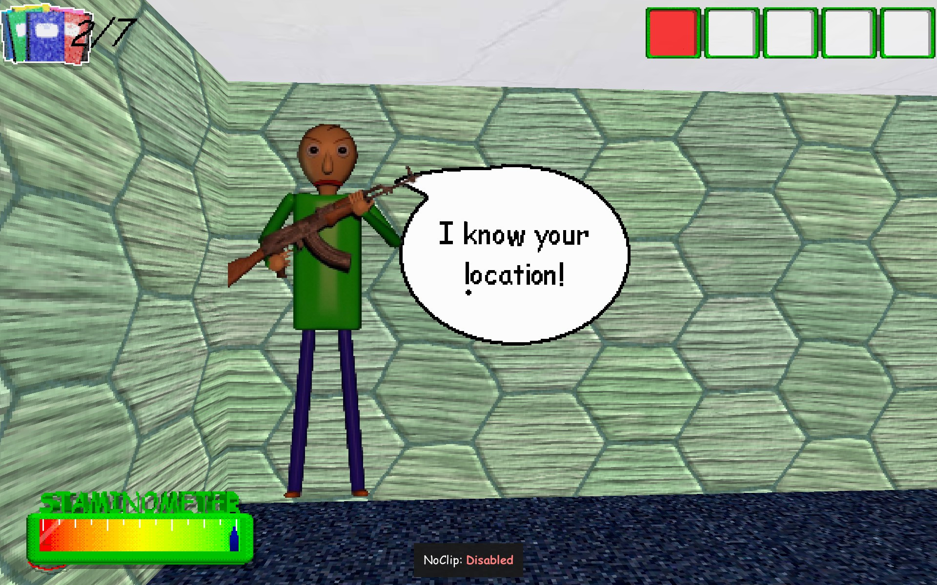 Baldi with a gun poster Mod for Baldi's Basics | Baldi Mods