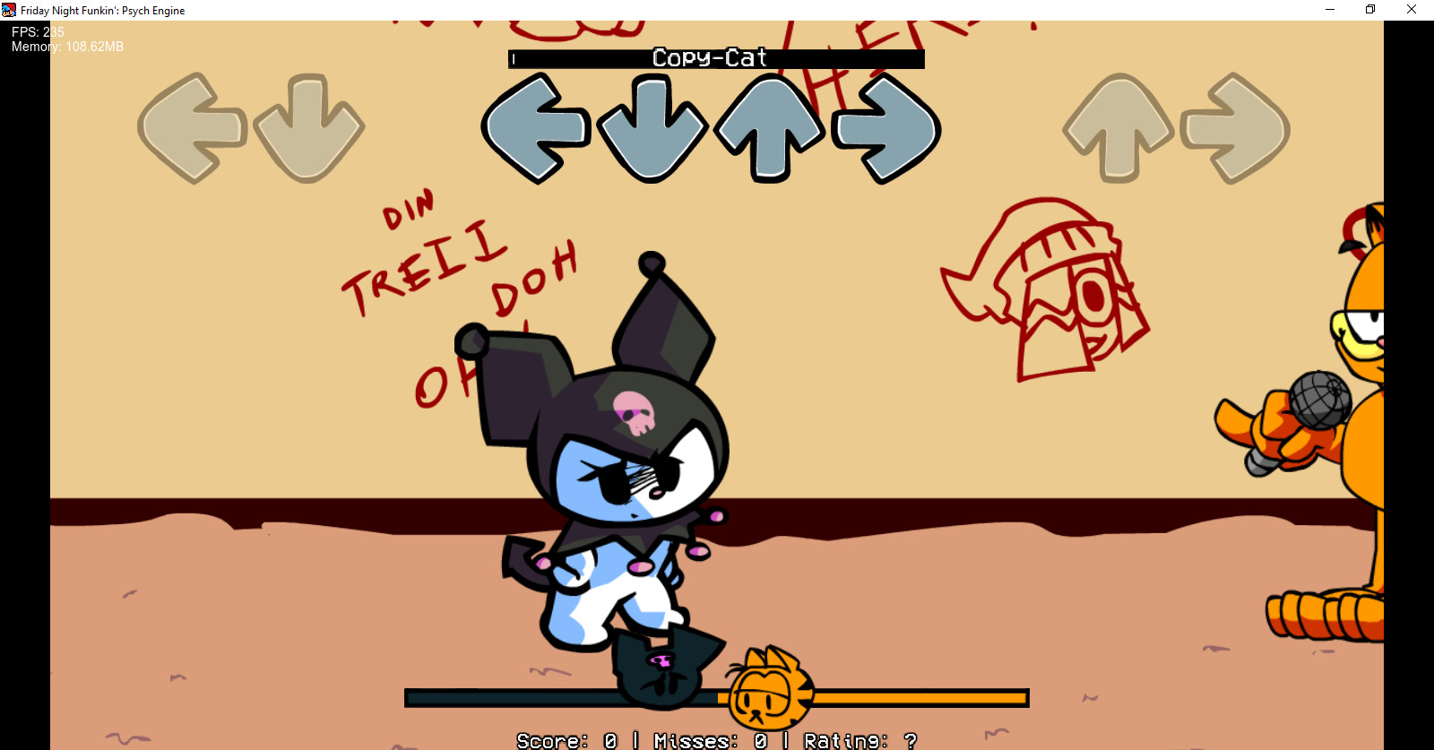 Garfield x Kuromi Mod for Friday Night Funkin' | FNF Mods