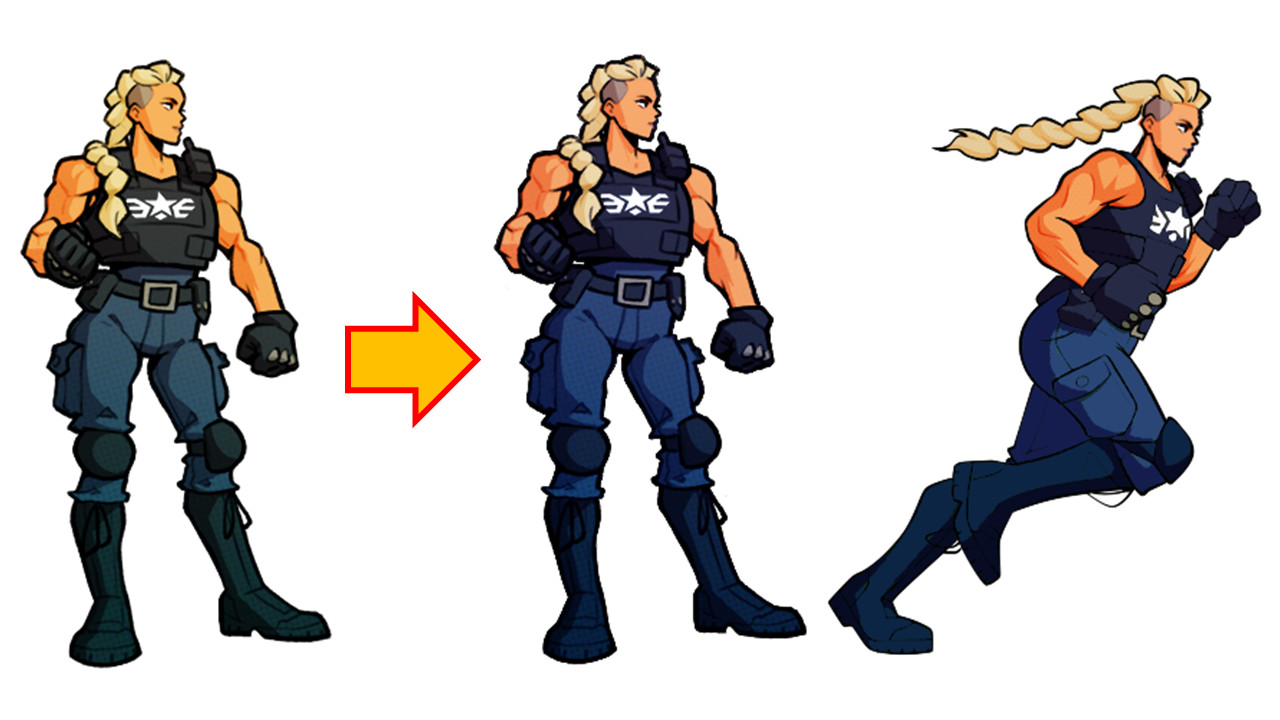 djdndiWLr Estel's running sprites Mod for Streets of Rage 4 | SOR4 Mods