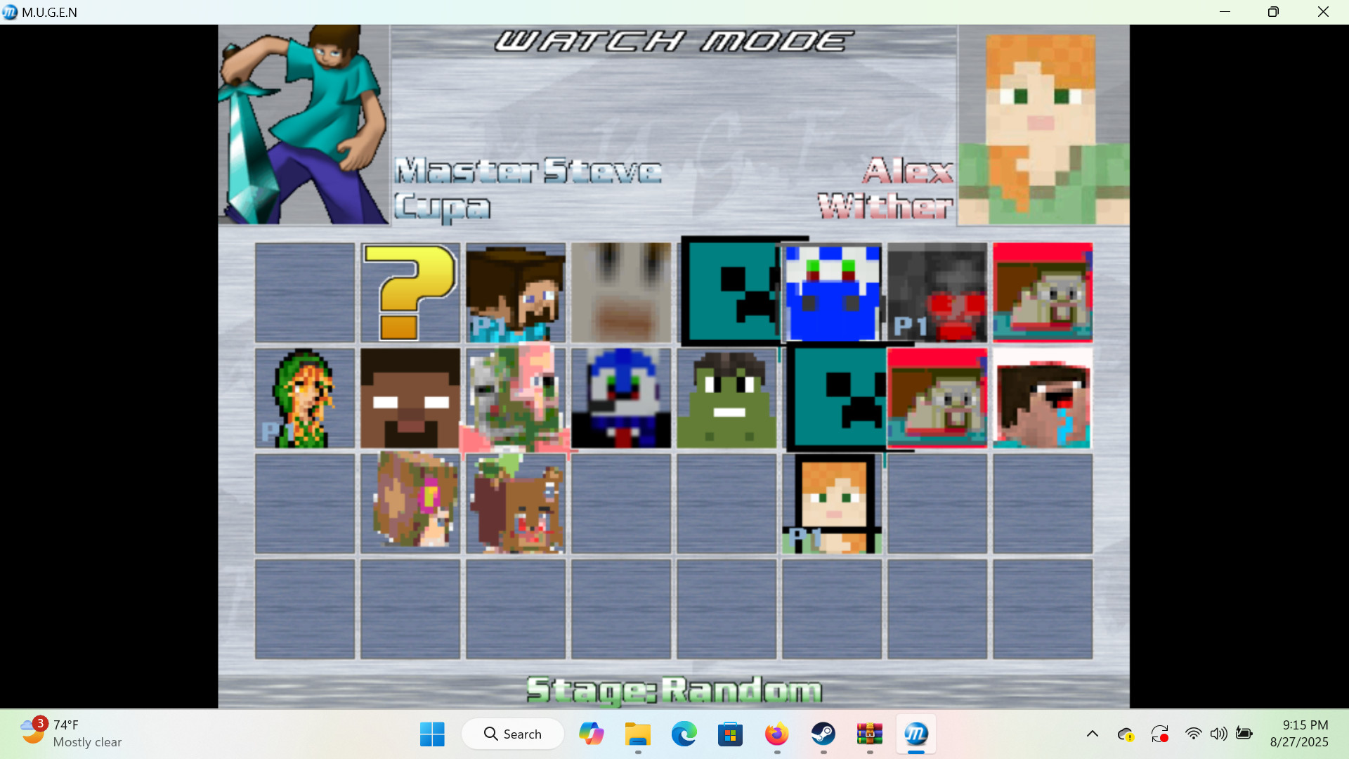 minecraft mugen Mod for M.U.G.E.N | MUGEN Mods