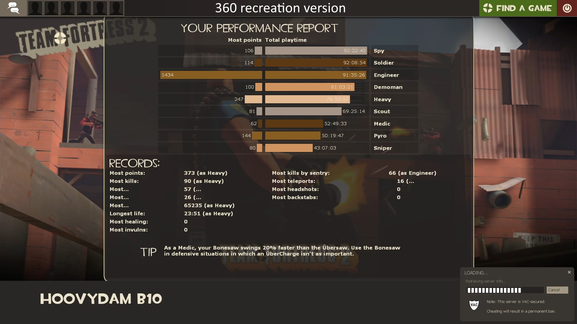 Console Stats Loading Screen Mod for Team Fortress 2 | TF2 Mods