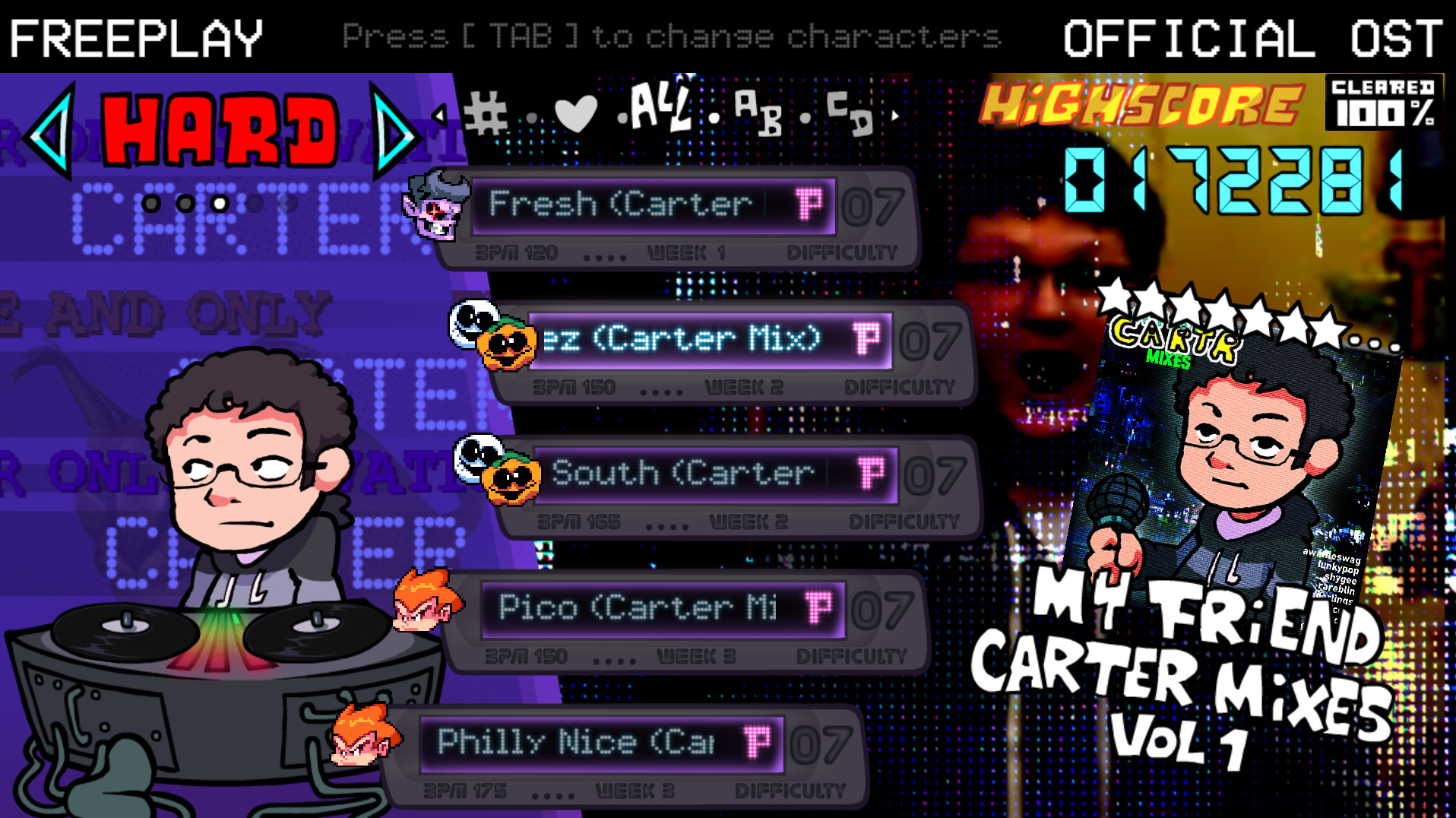 My Friend Carter Mixes Mod for Friday Night Funkin' | FNF Mods