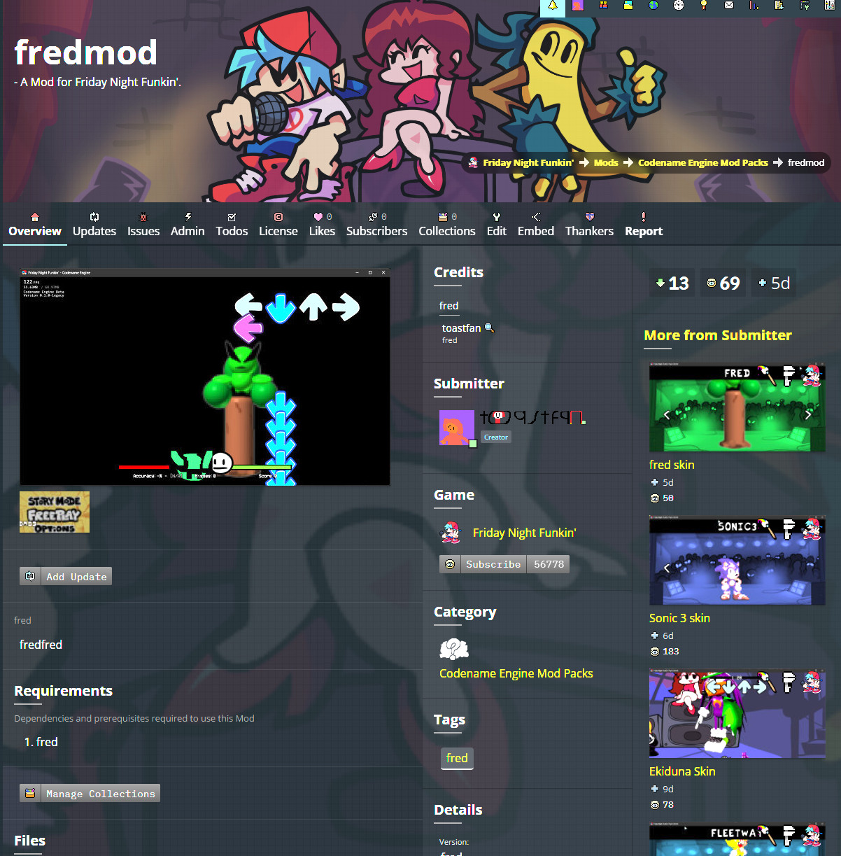 fredmod Mod for Friday Night Funkin' | FNF Mods
