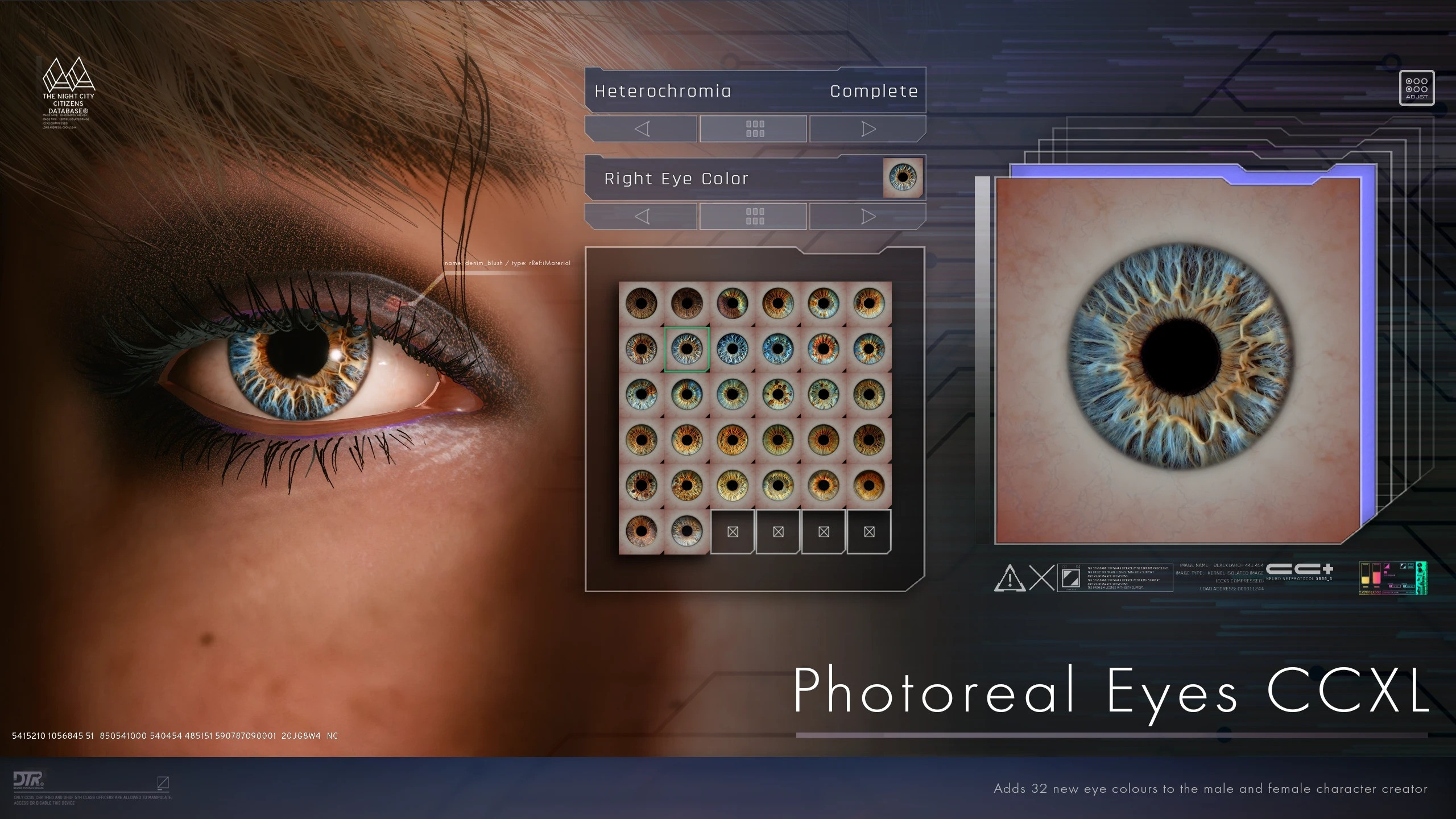 Photoreal Eyes CCXL Mod for Cyberpunk 2077 | Cp2077 Mods