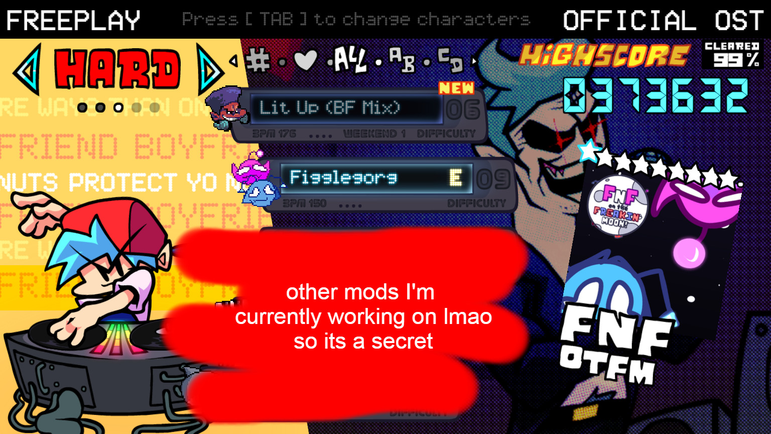 FNF ON THE FREAKIN' MOON (Oneshot) Mod for Friday Night Funkin' | FNF Mods