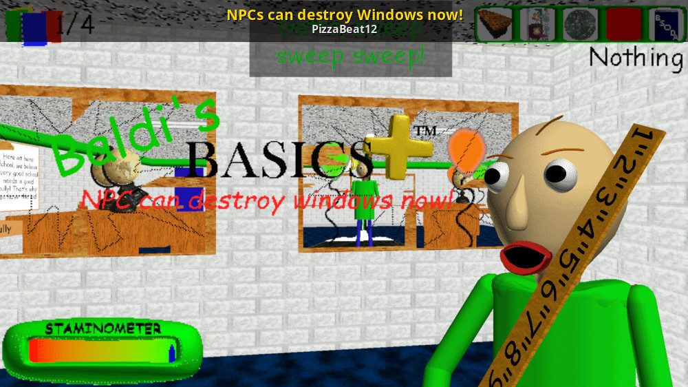 NPCs can destroy Windows now! (REUPLOAD) Mod for Baldi's Basics | Baldi ...