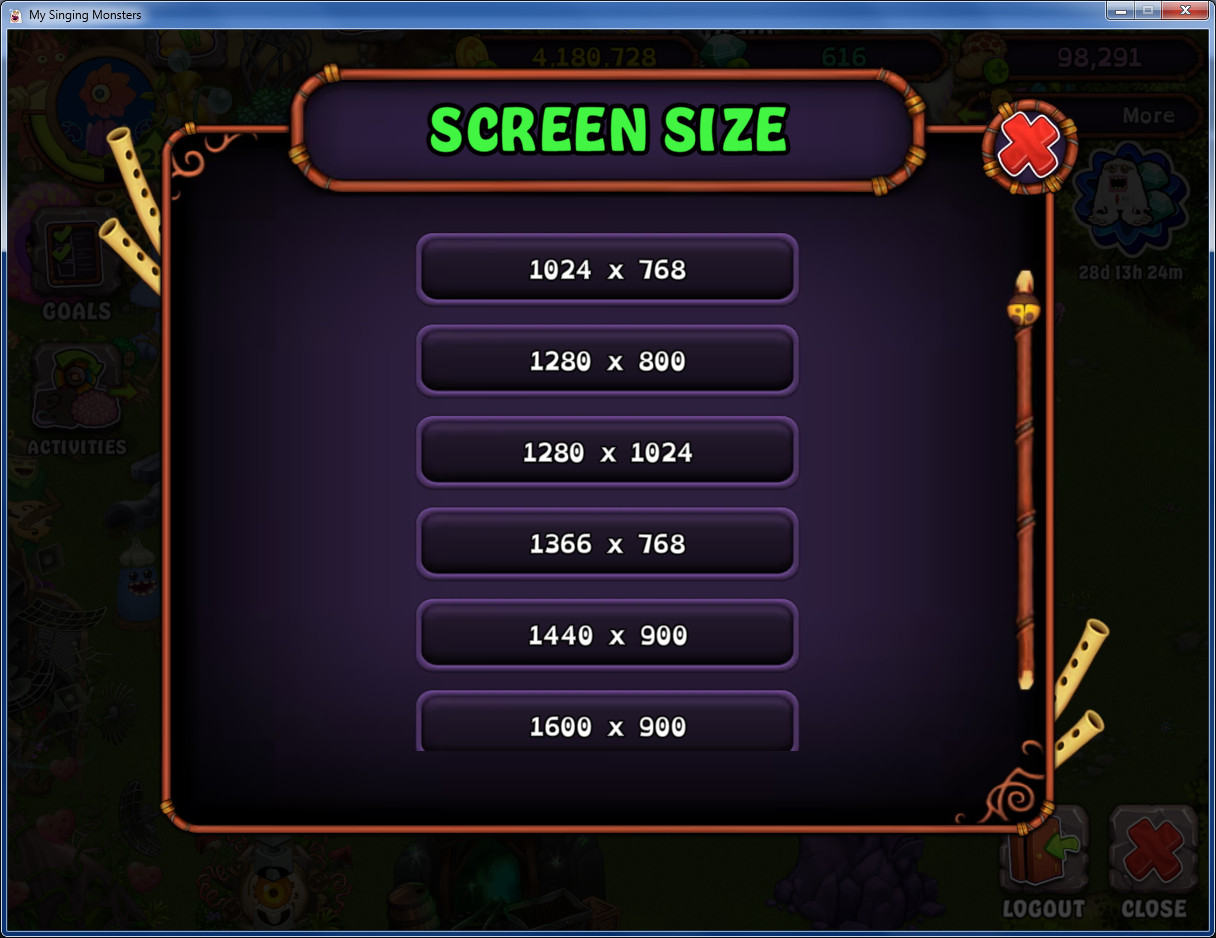 Legacy Options Menu Mod for My Singing Monsters | MSM Mods