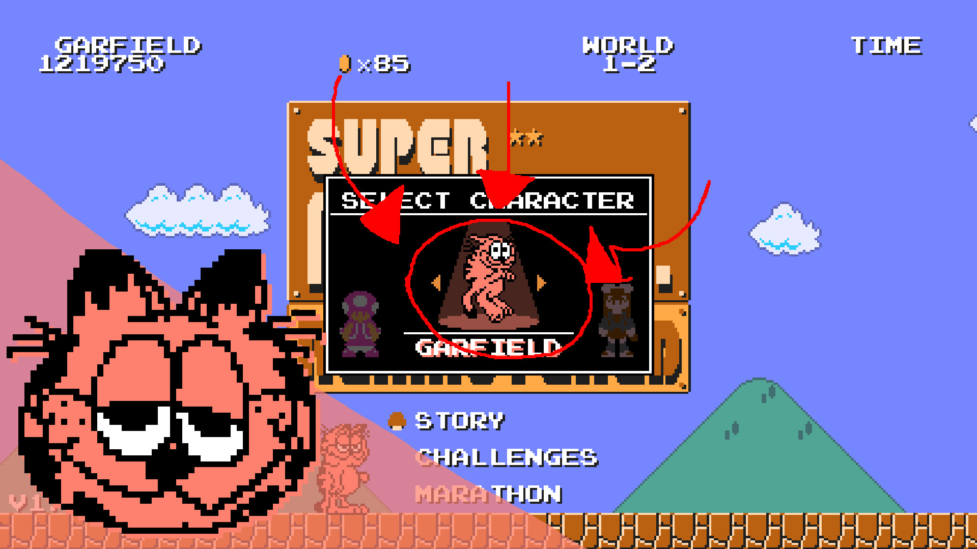 Garfield Mod for Super Mario Bros. Remastered [Unofficial] | SMB1R Mods