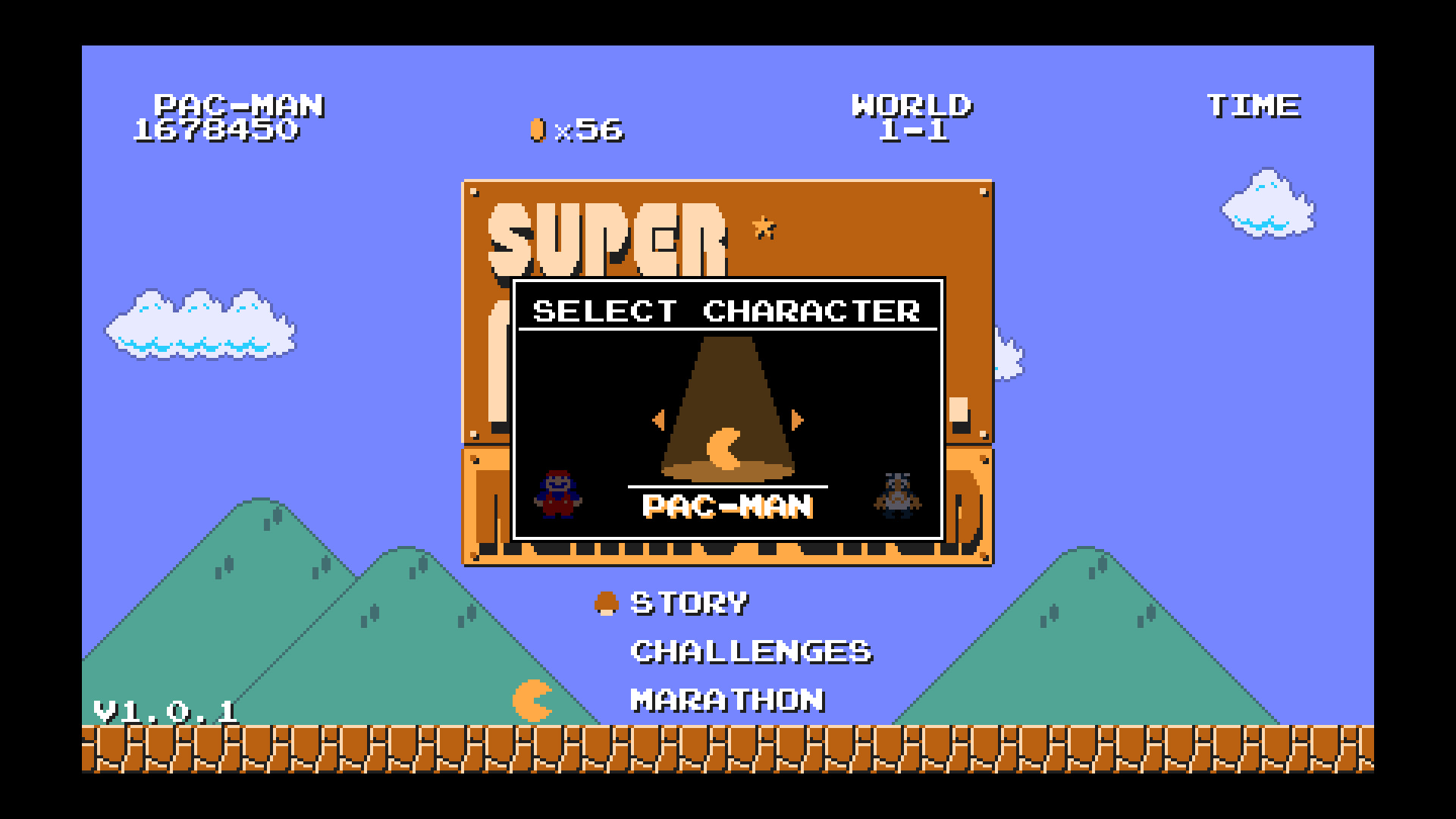 Pac-Man Mod for Super Mario Bros. Remastered [Unofficial] | SMB1R Mods