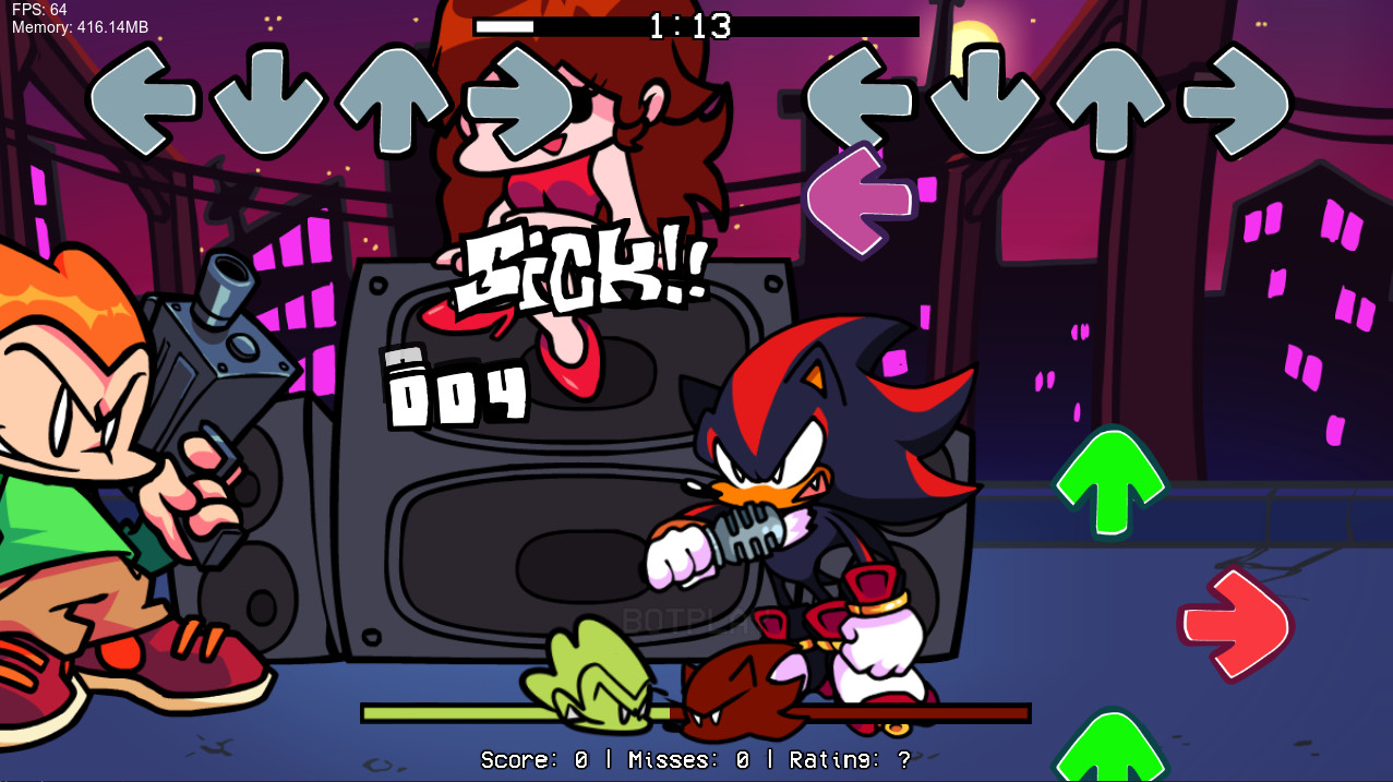 Fun-Sized Shadow over BF Mod for Friday Night Funkin' | FNF Mods