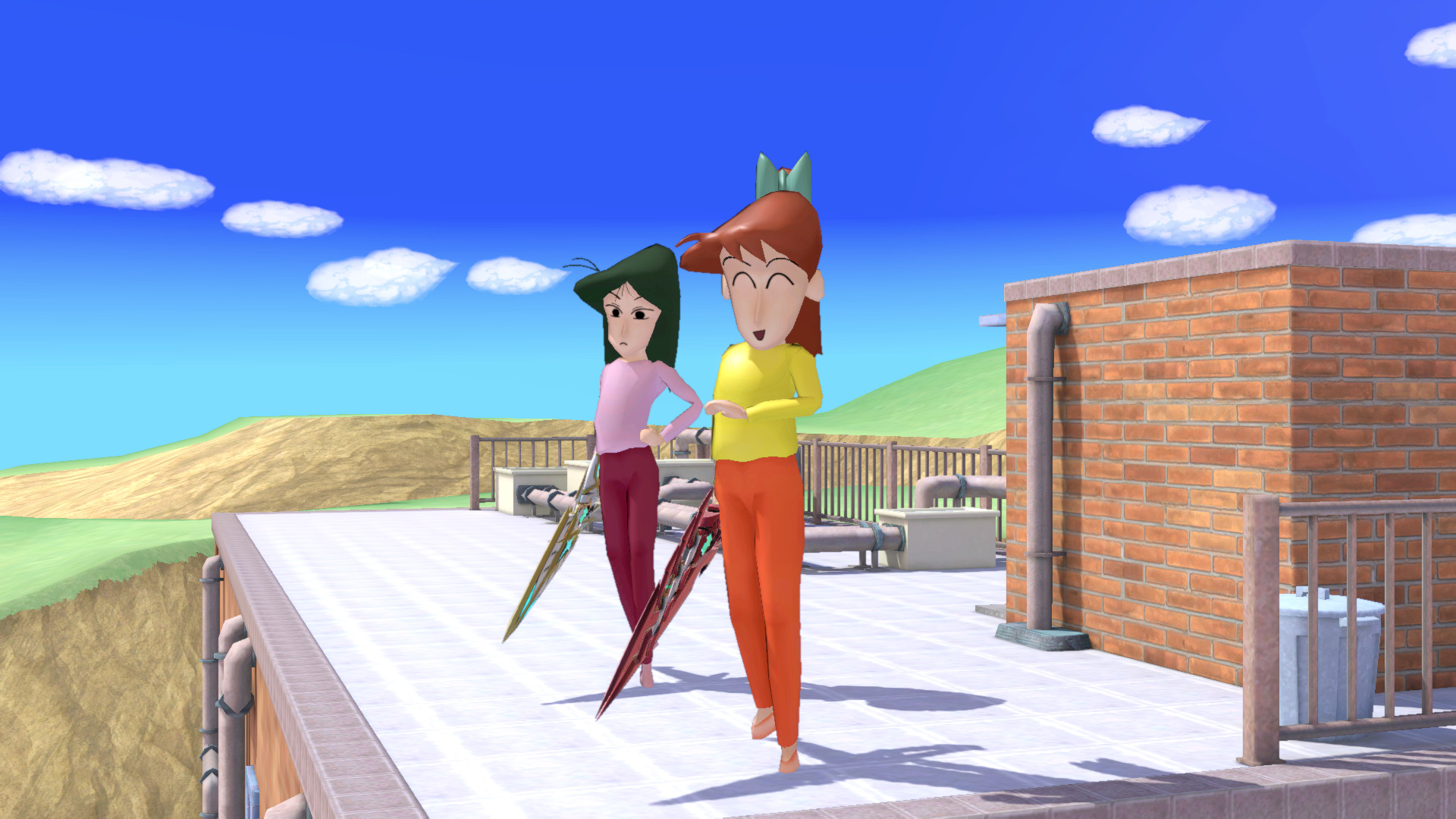 Dori & Uma / Midori & Ume (Shin Chan) over Pythra Mod for Super Smash ...