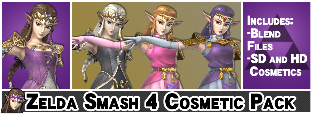 Zelda Smash 4 Pose Cosmetic Pack Mod for Super Smash Bros. Brawl ...