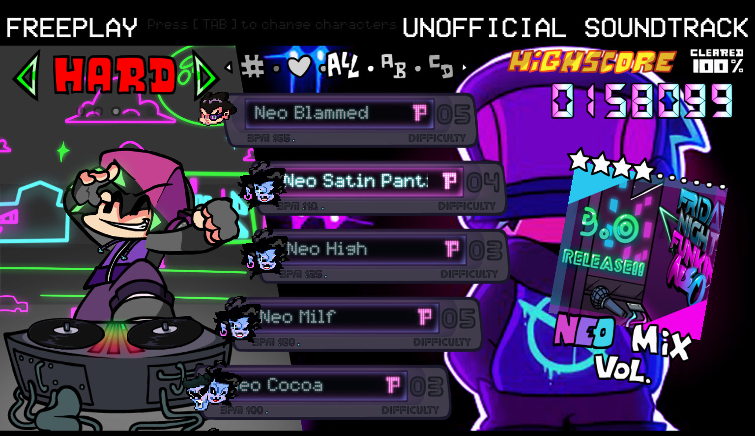 FNF: NEO (V-Slice Port) 3.0 UPDATE! Mod for Friday Night Funkin' | FNF Mods