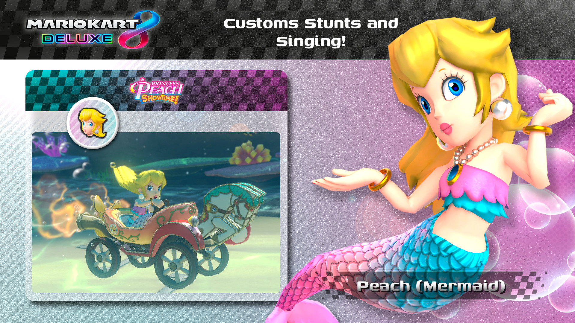 Peach Mermaid (With Custom Stunts) Mod for Mario Kart 8 Deluxe | MK8D Mods