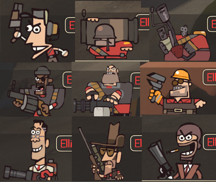 Cartoon Recap Class Portraits Mod for Team Fortress 2 | TF2 Mods