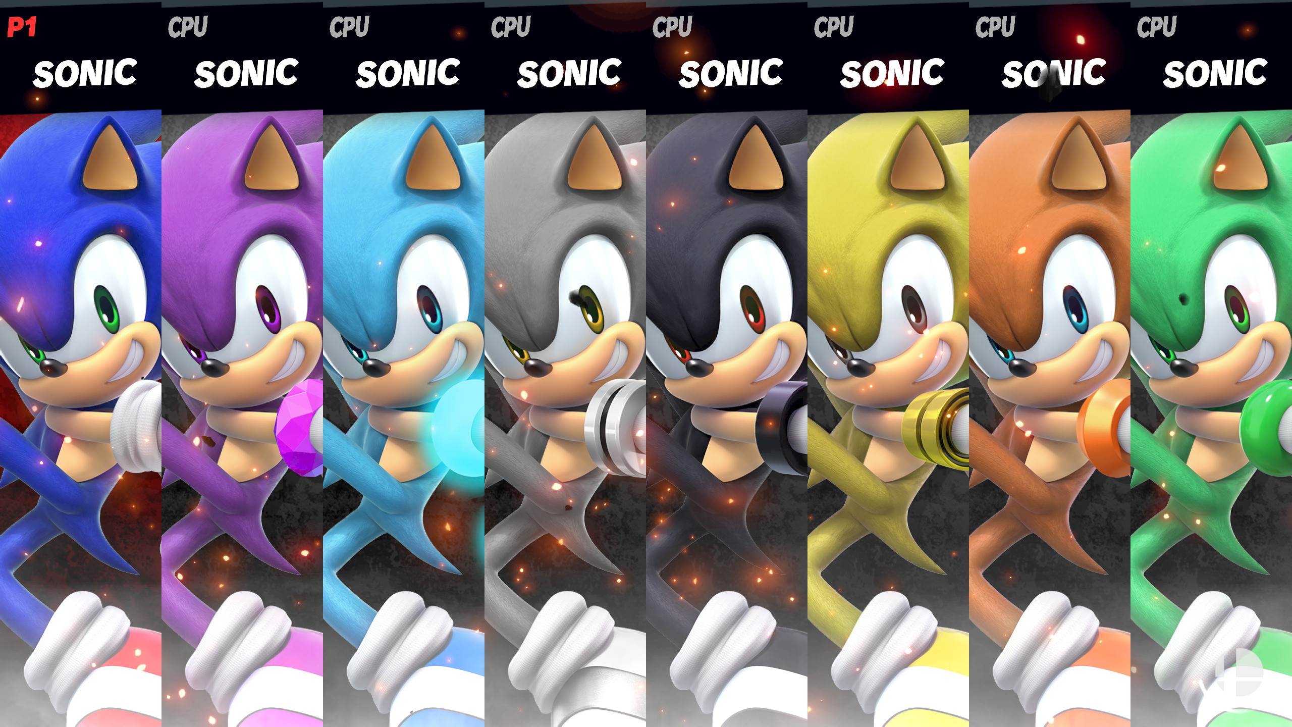 Sonic Seamless Alt Colors Mod for Super Smash Bros. Ultimate | SSBU Mods