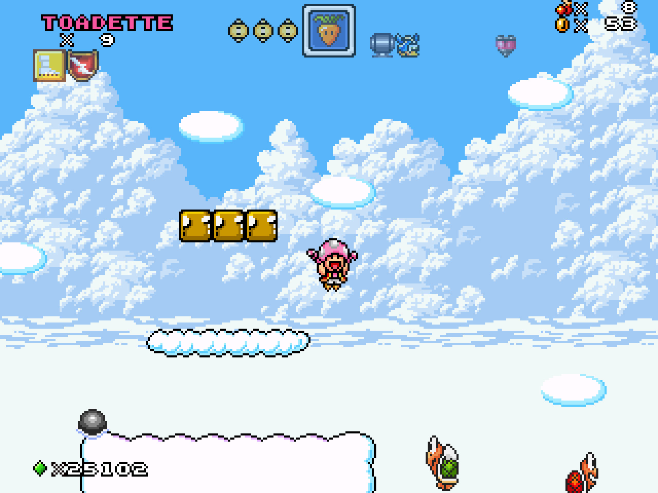 Toadette over GB Mario Mod for Mushroom Kingdom Fusion | mkf Mods