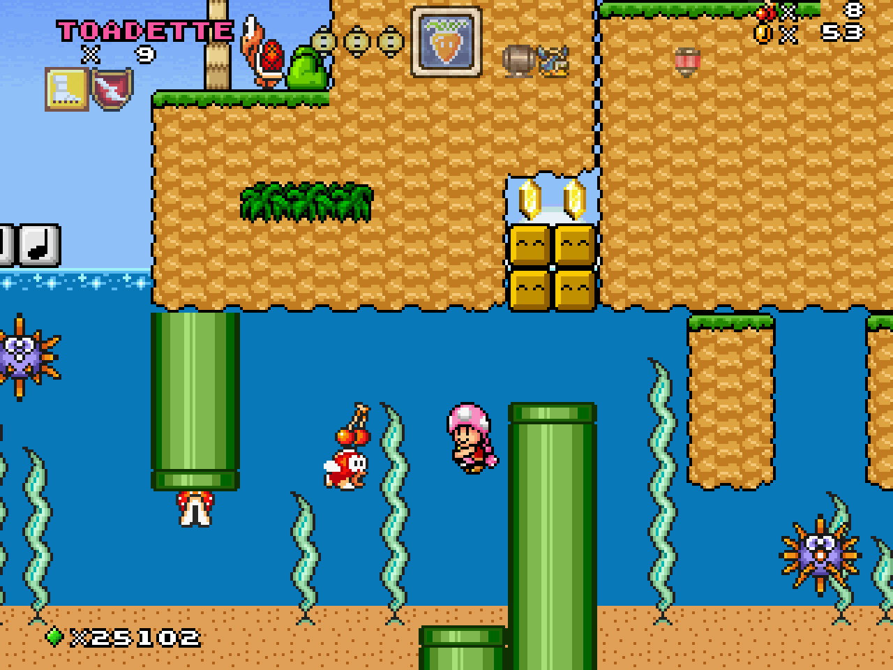 Toadette over GB Mario Mod for Mushroom Kingdom Fusion | mkf Mods