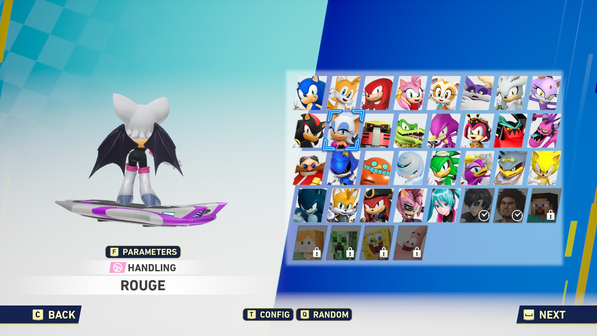 Rouge OG proportions Mod for Sonic Racing: CrossWorlds | SR:CW Mods