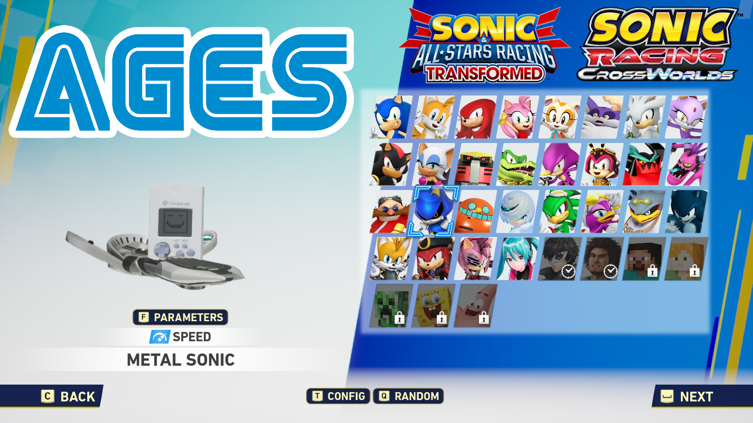 AGES (Sonic & All Stars Racing Transformed) Mod for Sonic Racing ...