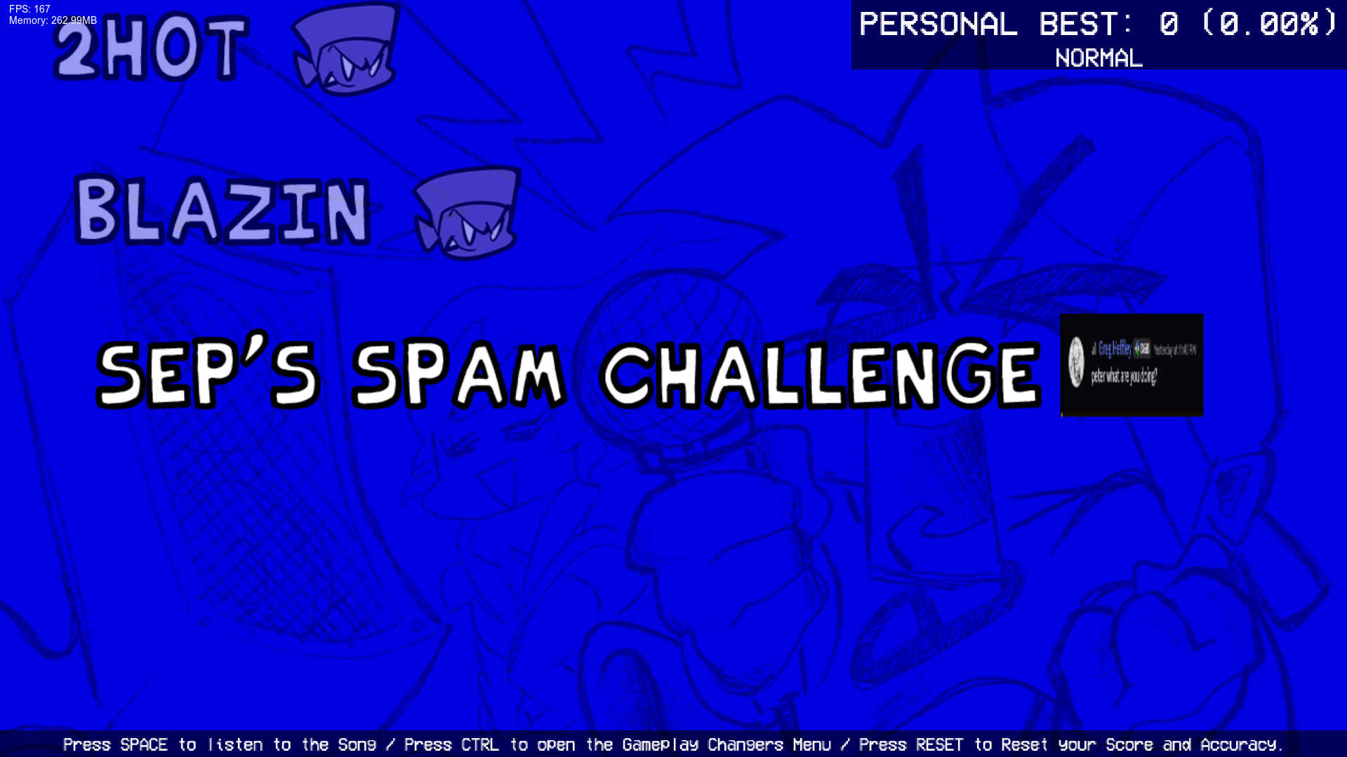 Sep's Spam Challenge Mod for Friday Night Funkin' | FNF Mods