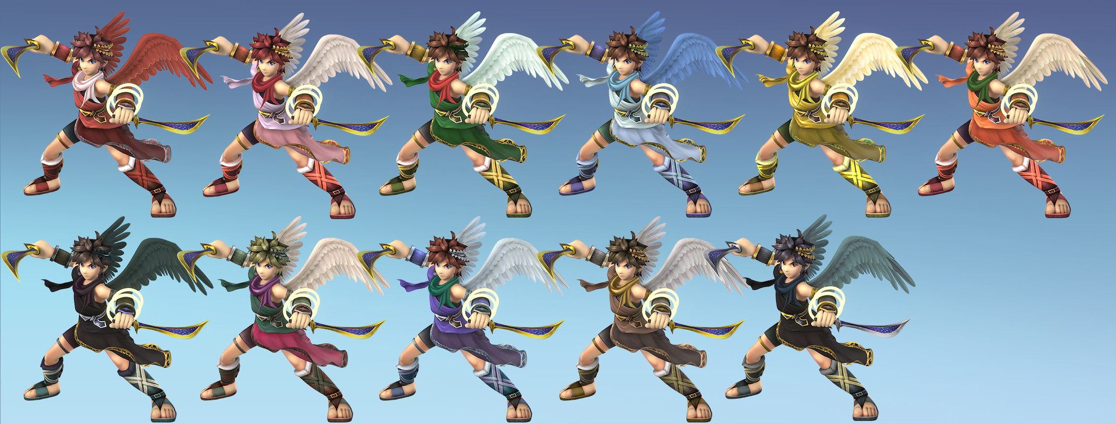 Pit Ultimate Pose Cosmetic Pack Mod for Super Smash Bros. Brawl | Brawl ...