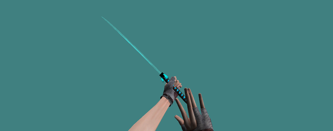Blue Katana – Cyber Samurai Sword Mod for Counter-Strike 1.6 | CS1.6 Mods