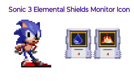 Sonic 3 Elemental Shields Monitor Icon Mod for Sonic the Hedgehog ...