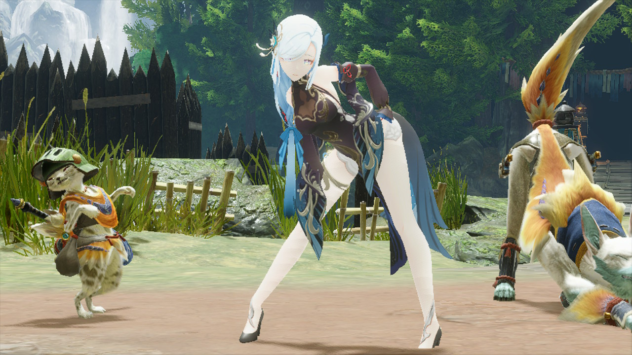 Shenhe Frostflower Dew GI (layered armor) Mod for Monster Hunter Rise ...